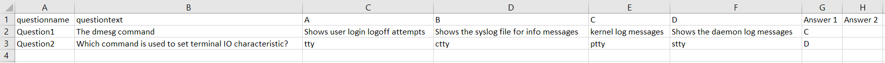 Importing questions through CSV format - Knowledge Base